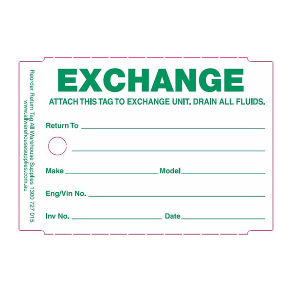 Exchange Tag - 500 – All Warehouse Supplies